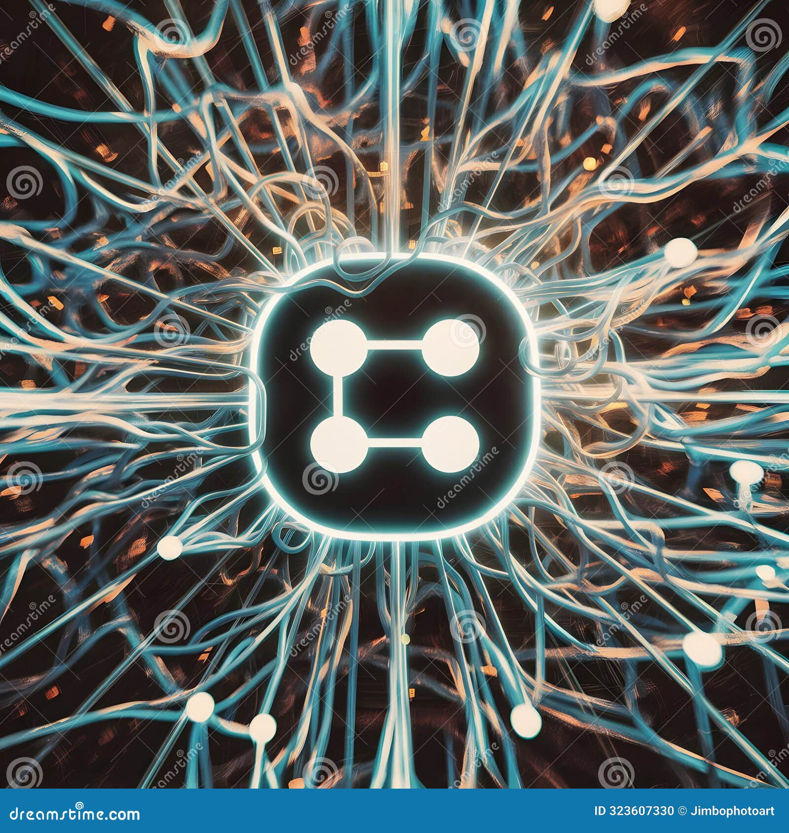 Illustration of Network Node Icon on White Background. it Shows the ...