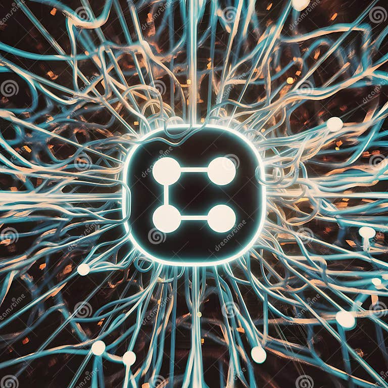 Illustration of Network Node Icon on White Background. it Shows the ...