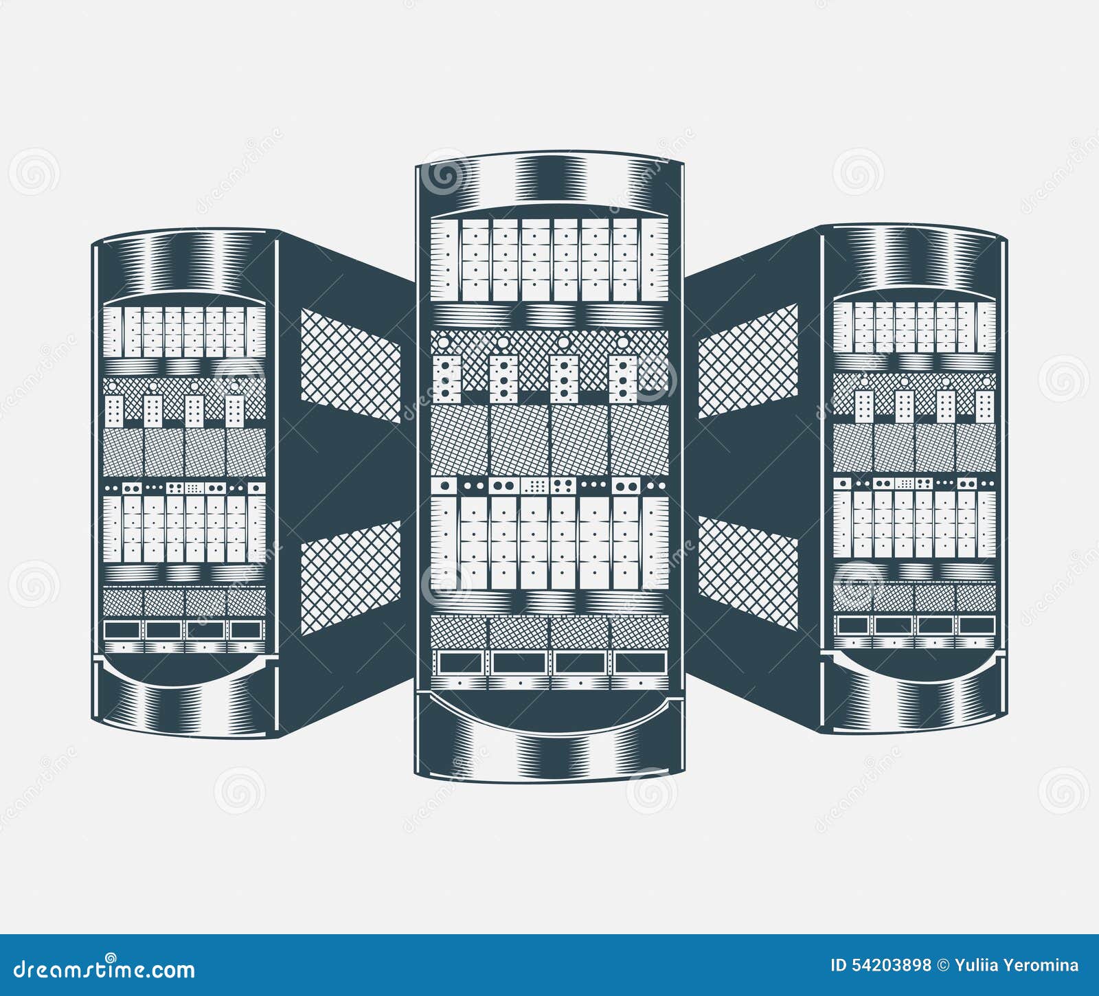 Network Server Rack Vector Illustration | CartoonDealer.com #17891898