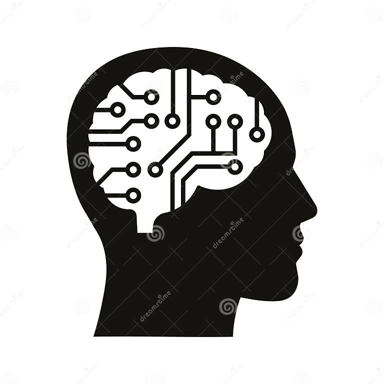 Illustration of Neural Network in Human Brain Icon Design. Stock Vector ...