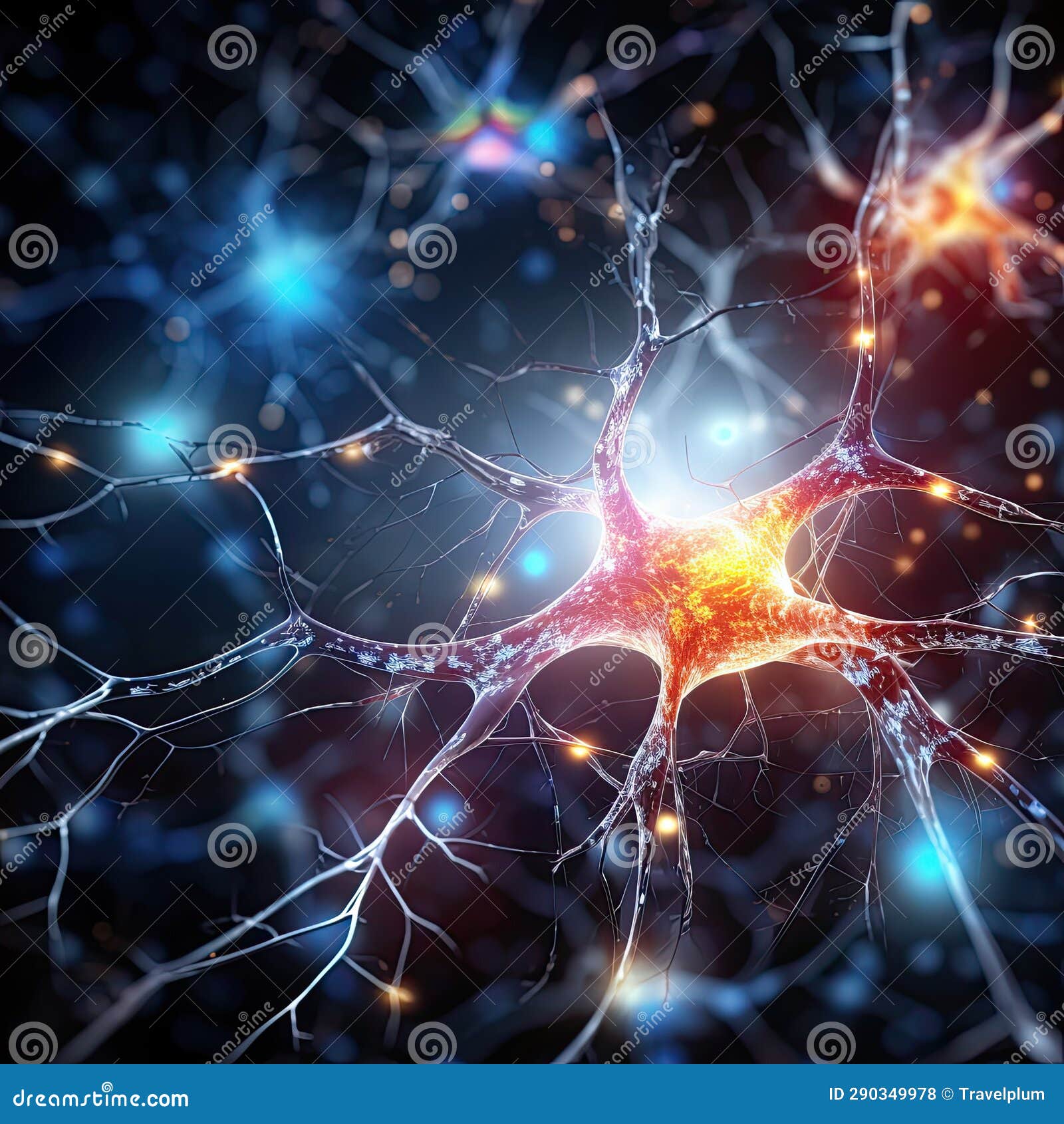 Illustration of a Neural Network of Intertwining Multi-colored Threads ...
