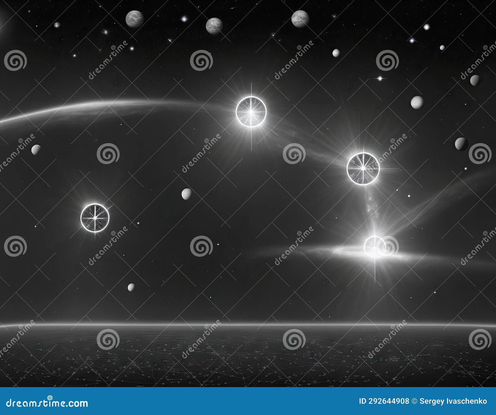 Illustration of a Neural Network of Time, Infinity. Stock Illustration ...