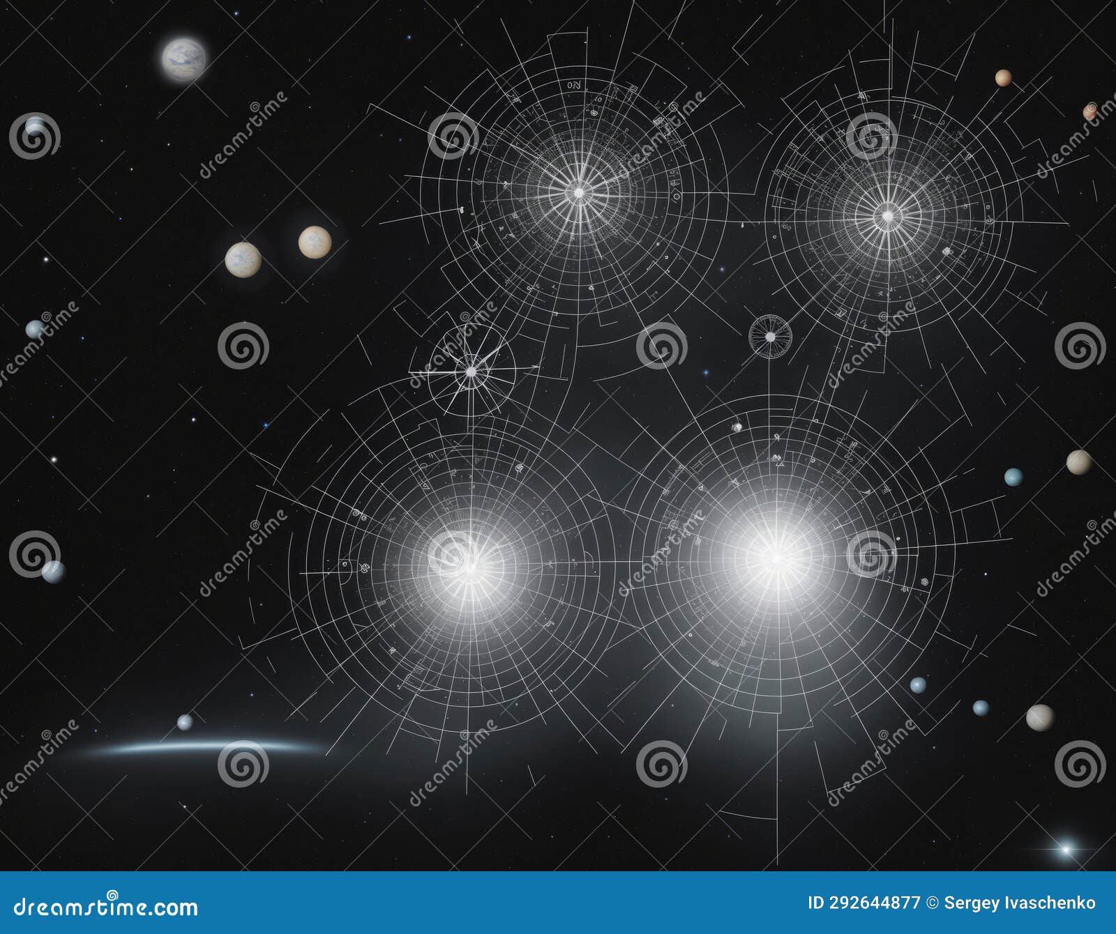 Illustration of a Neural Network of Time, Infinity. Stock Illustration ...