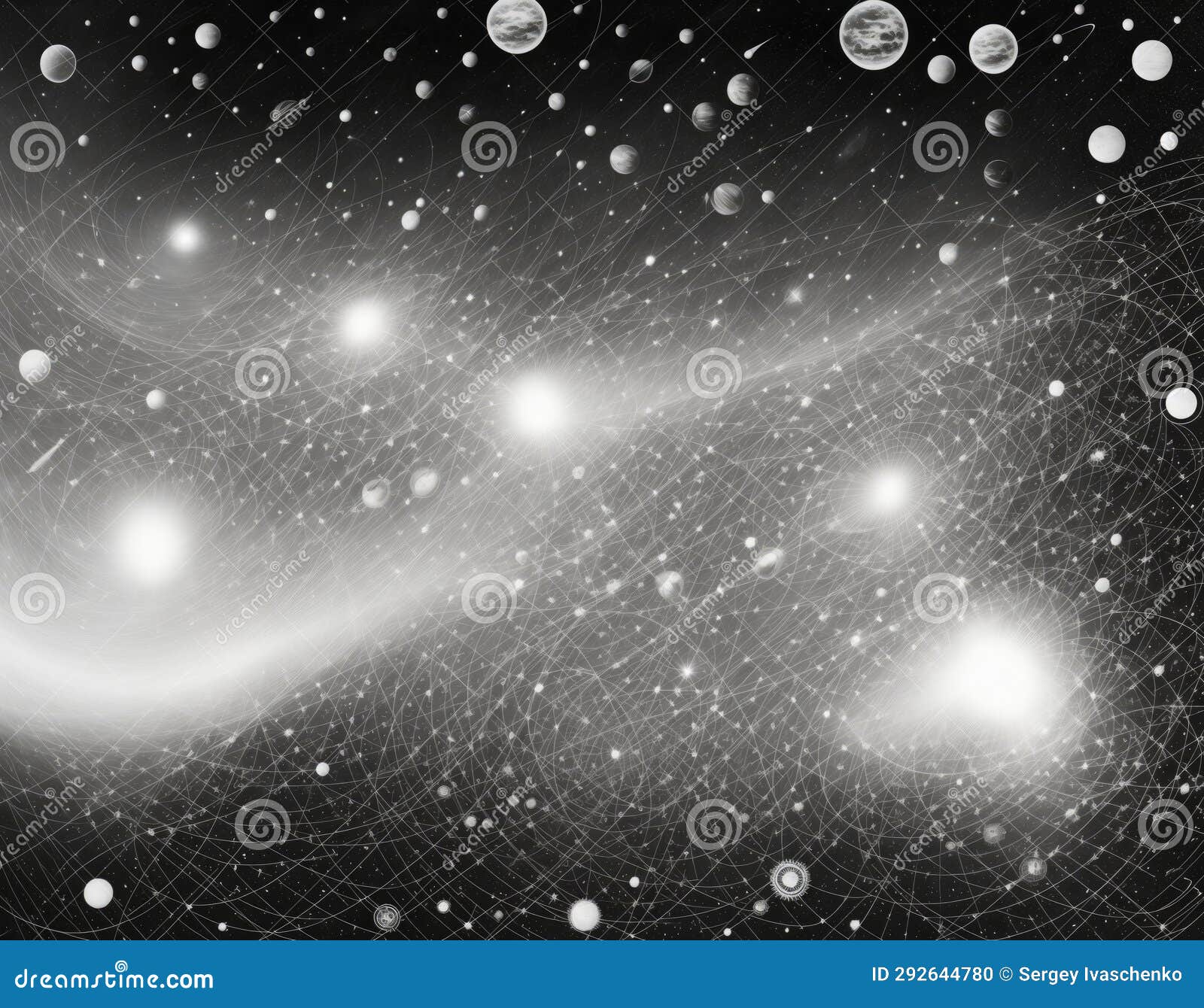 Illustration of a Neural Network of Time, Infinity. Stock Illustration ...