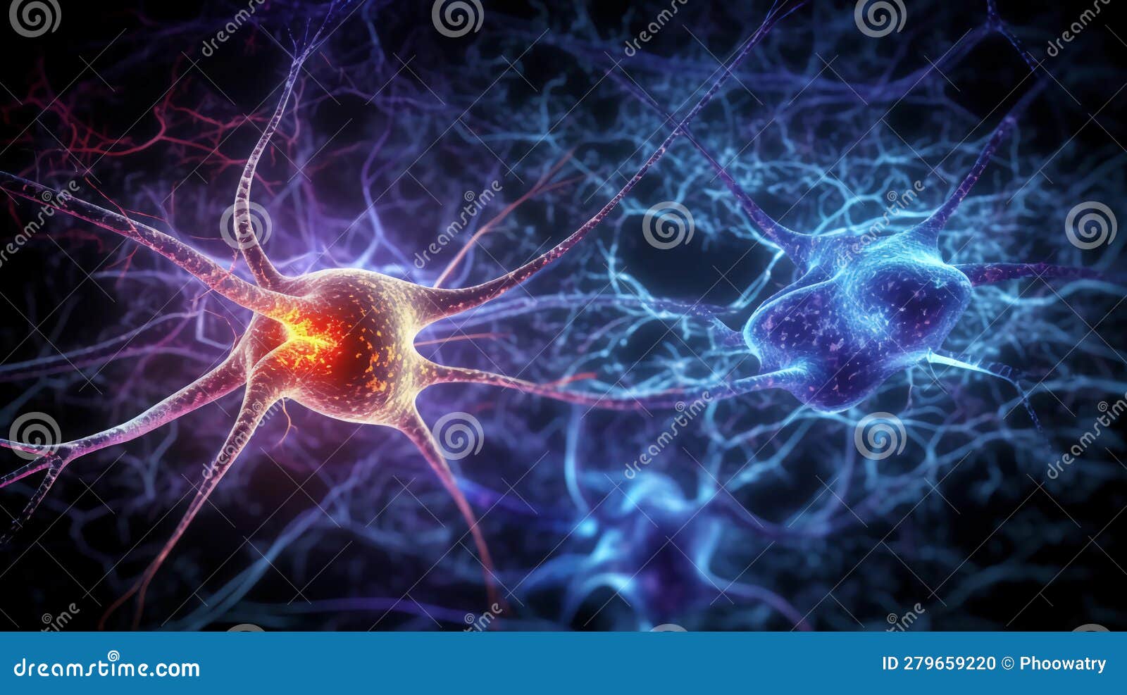 Illustration of Neuron Cell, Brain Cell, Neurons, Nervous System Stock ...