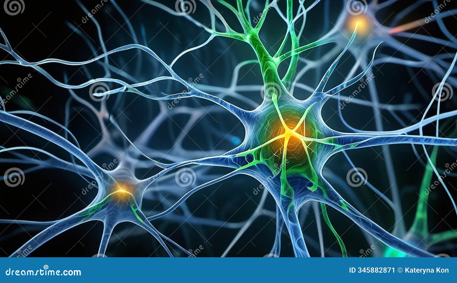 Illustration of Neurons, Highlighting Their Complex Structure with ...