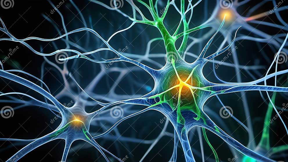Illustration of Neurons, Highlighting Their Complex Structure with ...