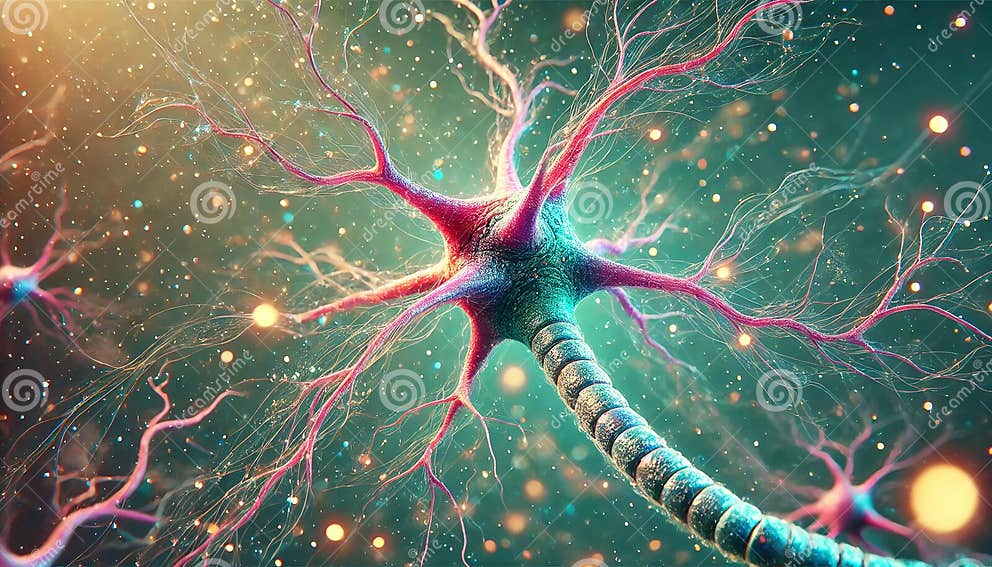 Illustration of Neurons, Highlighting Their Complex Structure with ...