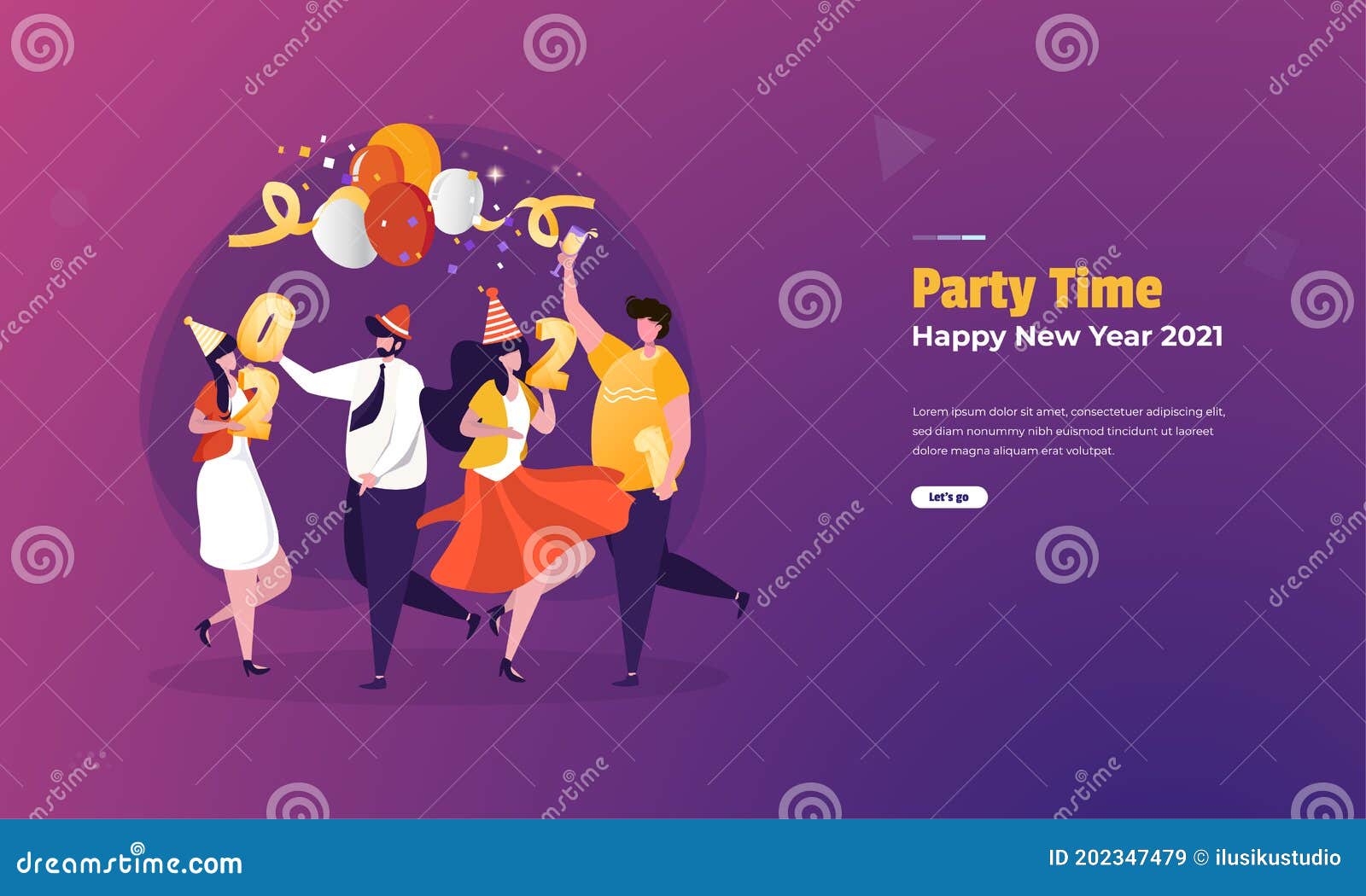 Eople Celebrating New Year 2021 Party for Greeting Concept Stock Vector ...