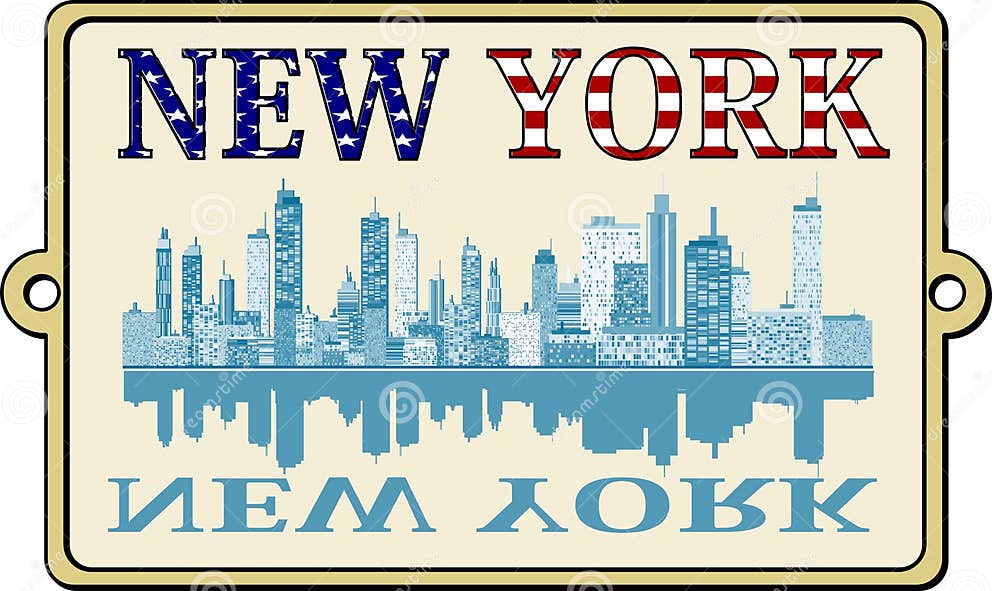 New York label stock vector. Illustration of panoramic - 30180328