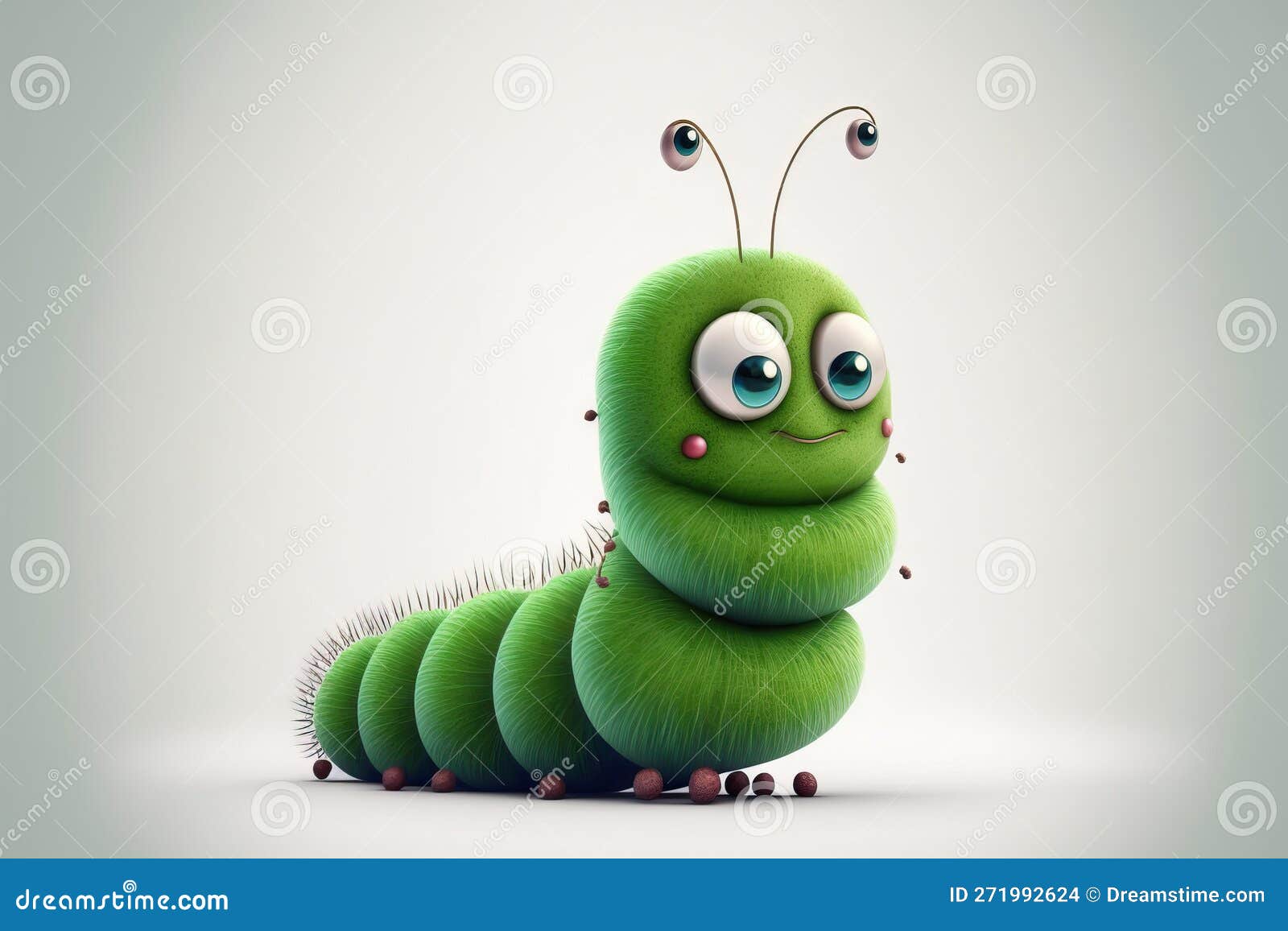 An Illustration of a Nice Caterpillar on a White Backdrop Stock ...
