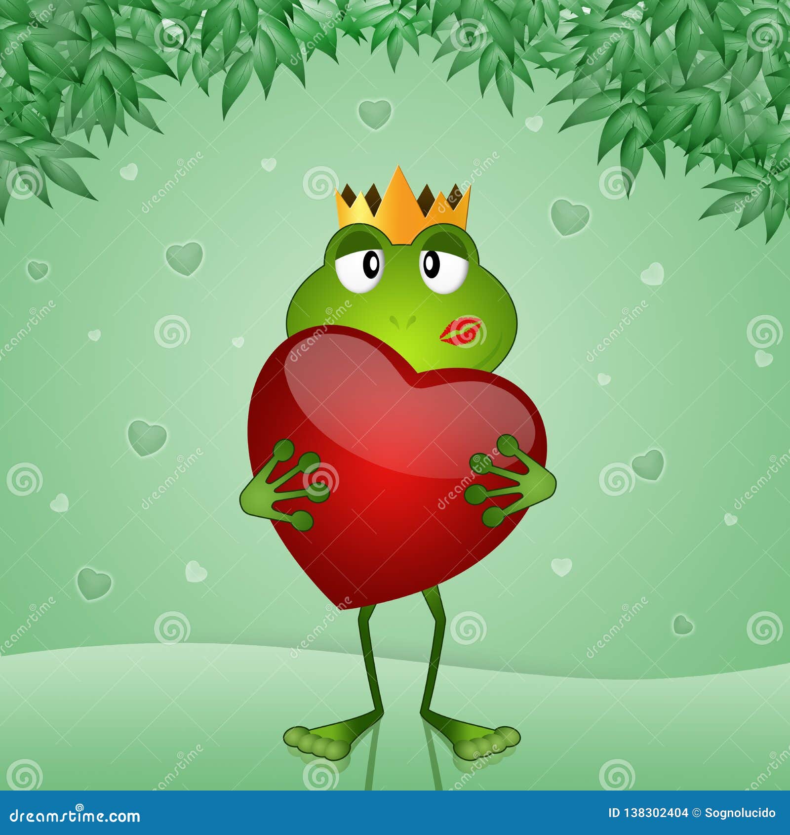 An Illustration of Nice Frog with Heart Stock Illustration ...