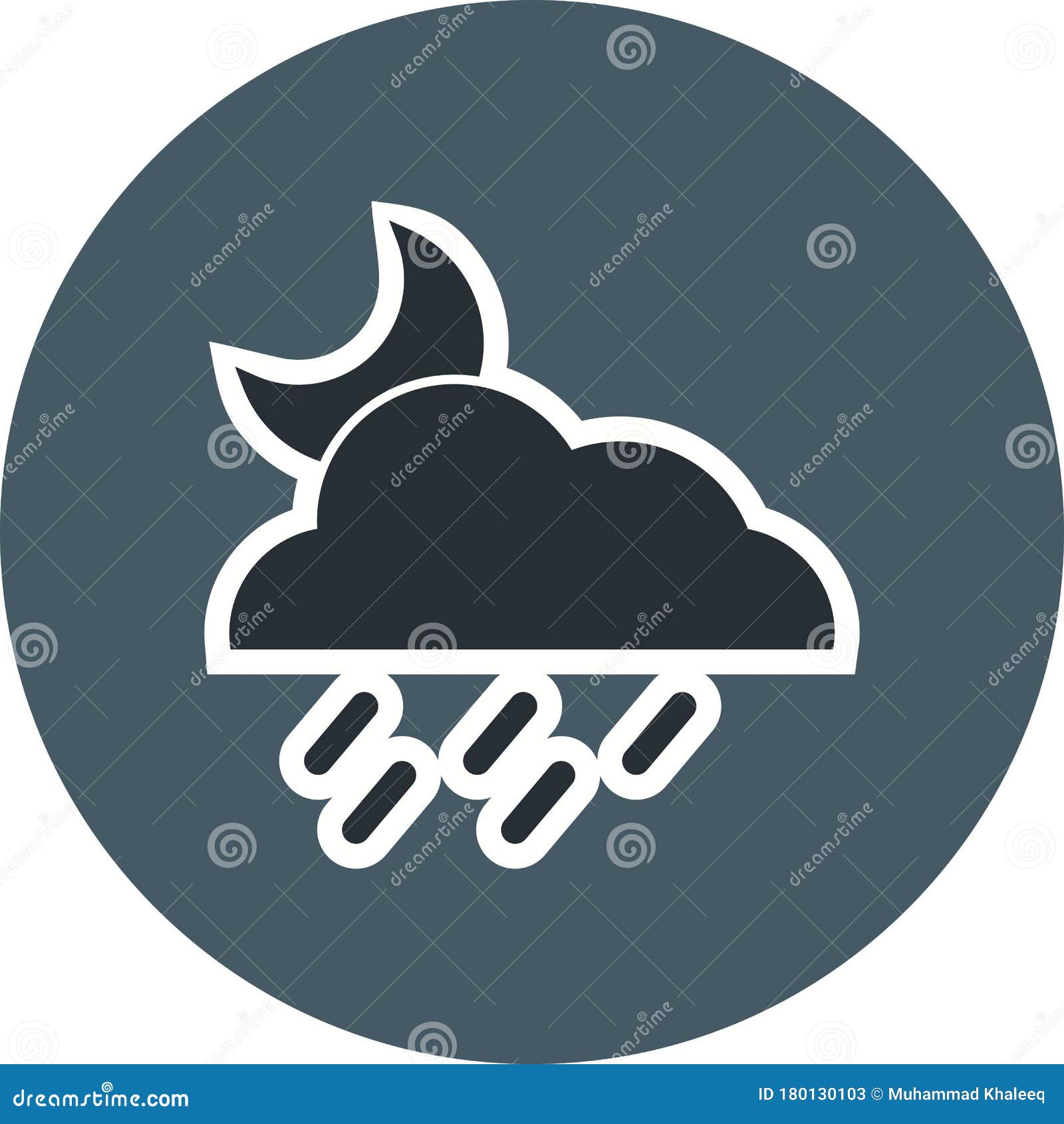 Illustration Night Rain Icon for Personal and Commercial Use. Stock ...