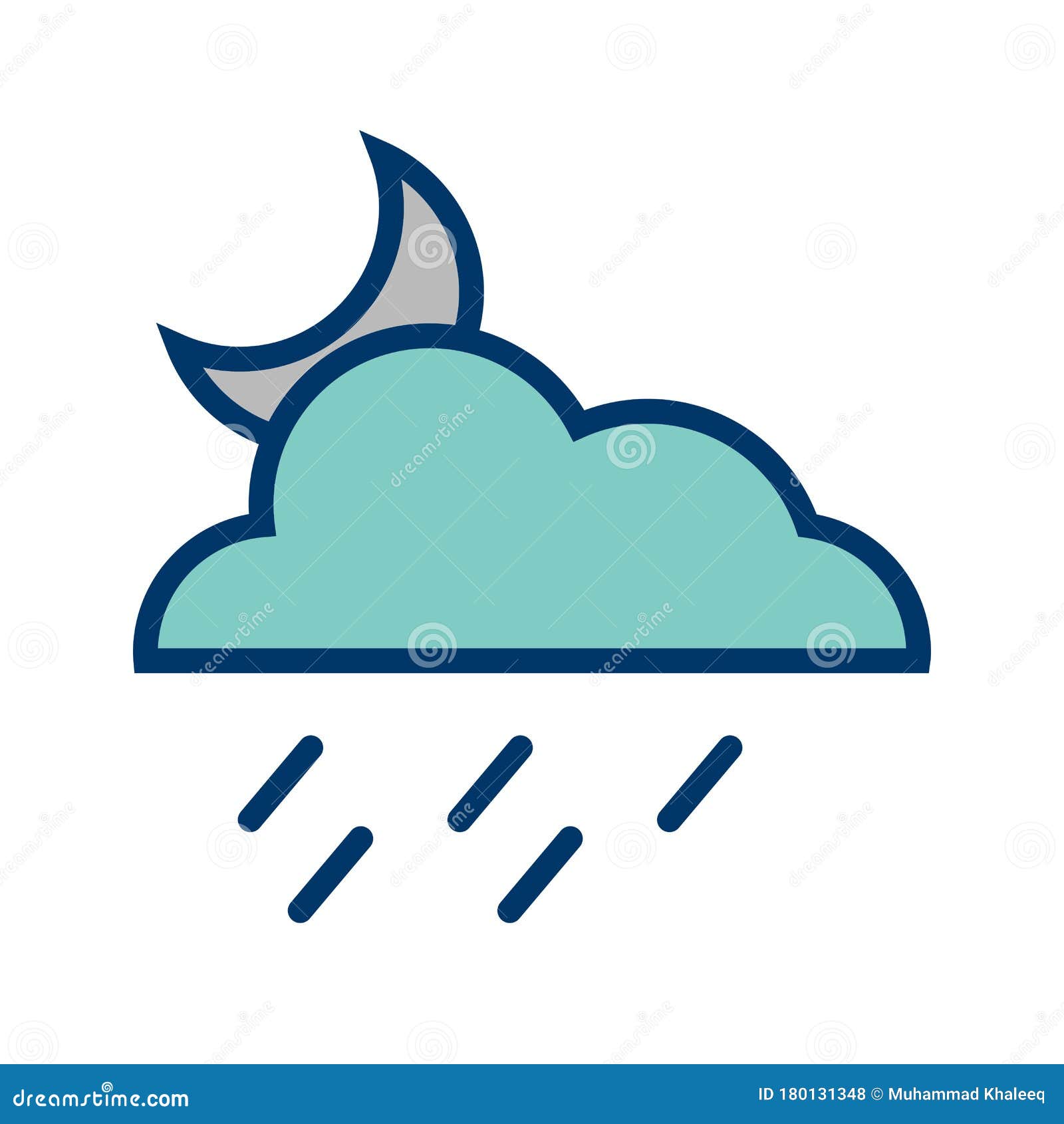 Illustration Night Rain Icon for Personal and Commercial Use.. Stock ...