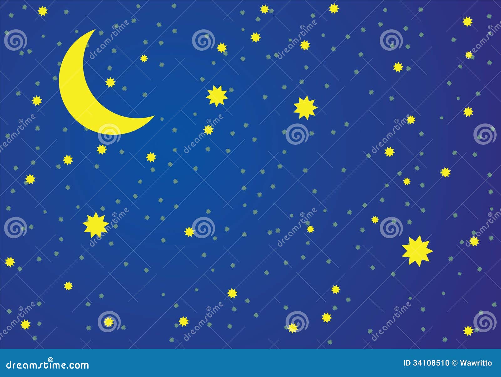 Illustration of night sky. stock vector. Illustration of lunar - 34108510