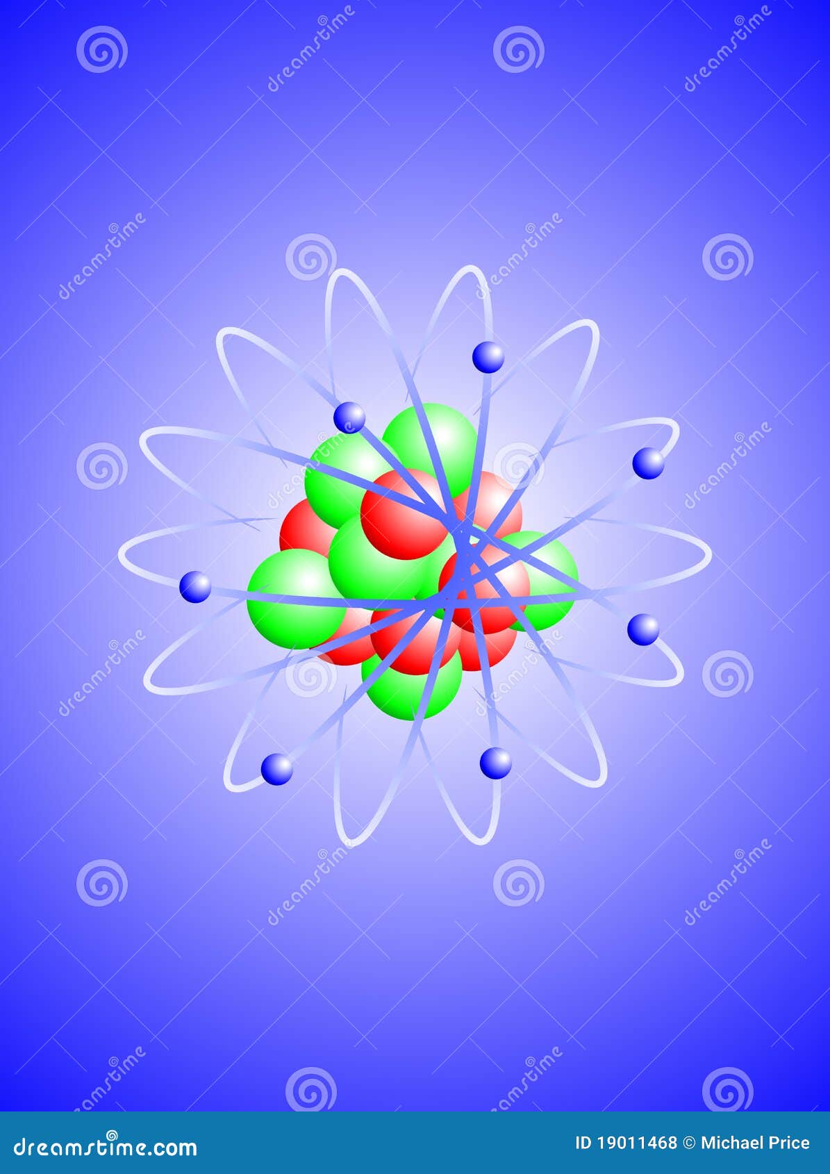 Nitrogen, Atom Model Of Nitrogen-14 With 7 Protons, 7 Neutrons And 7 ...