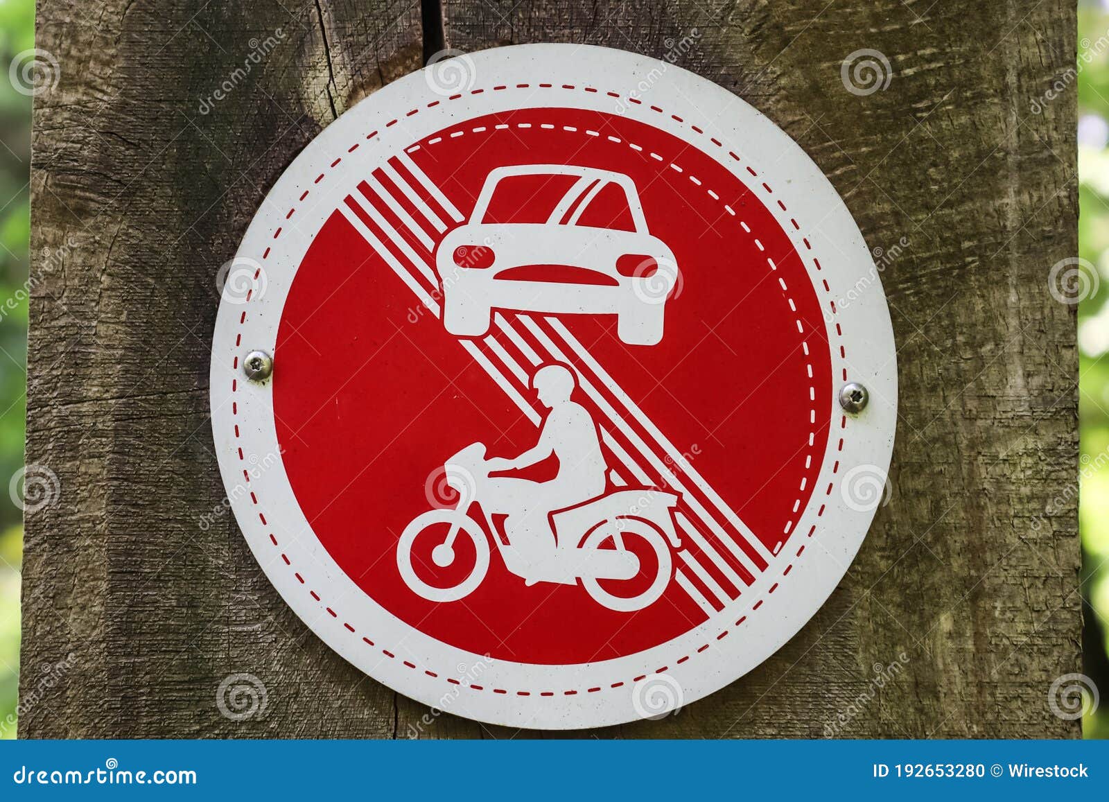 Illustration of No Vehicle Allowed Isolated on a Wooden Surface Stock ...