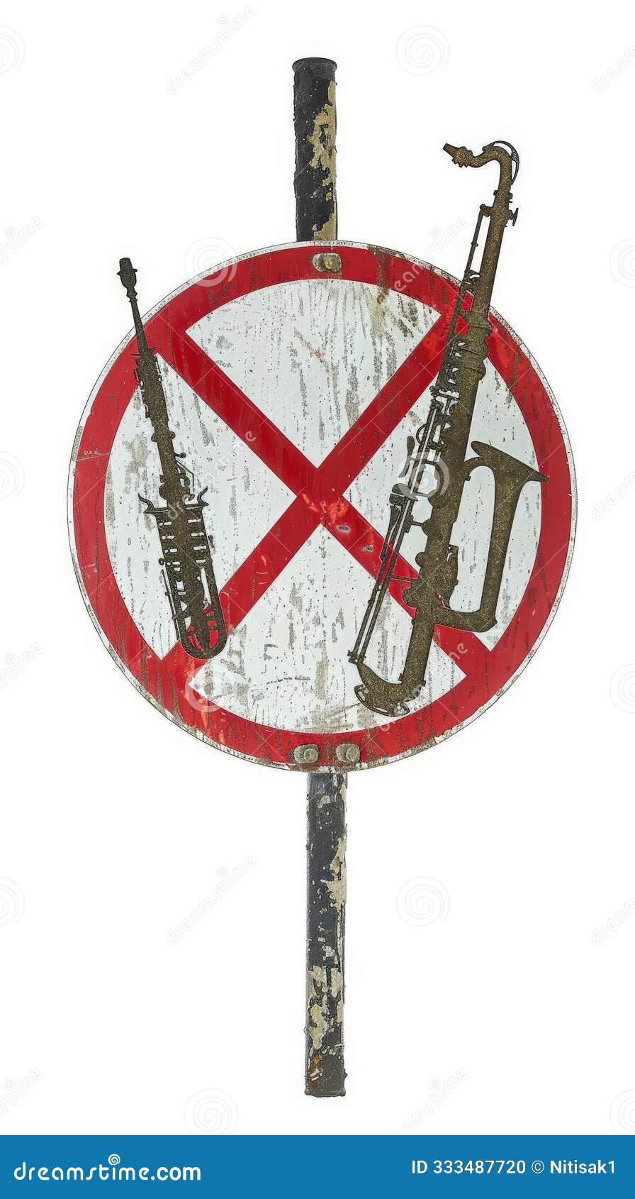 Illustration of a No Wind Instruments Sign Against a White Background ...