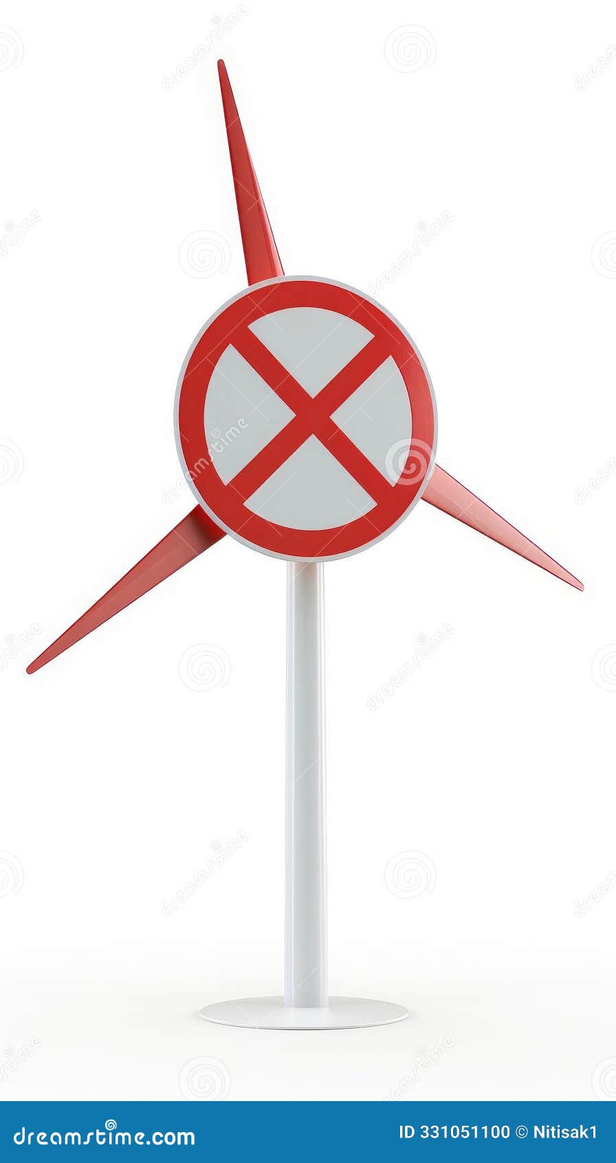 Illustration of a No WindPowered Playthings Sign on a Plain White ...