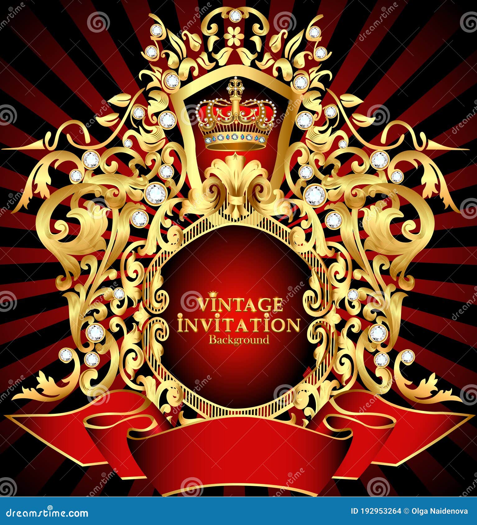 Noble Background with Golden Pattern and Crown Stock Vector ...