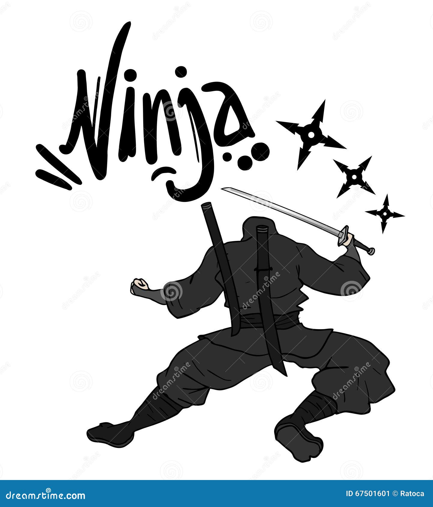 Illustration Noire De Ninja Illustration de Vecteur - Illustration du ...