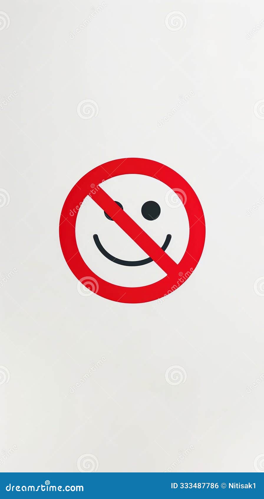 Illustration of a Nosmiling Symbol Accompanied by the Words Smiling ...