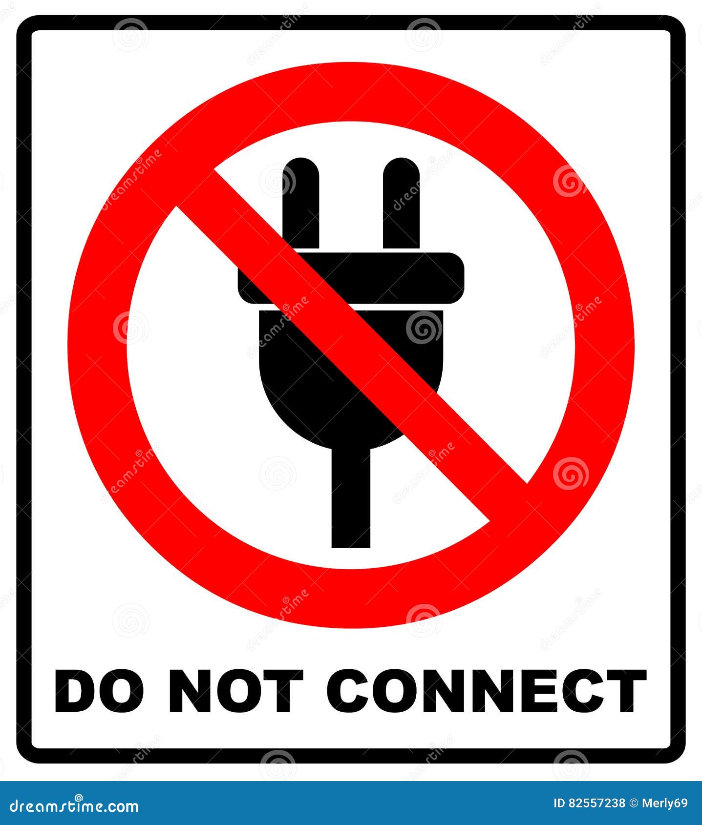 Illustration of a Not Allowed Icon with a Plug Stock Vector ...