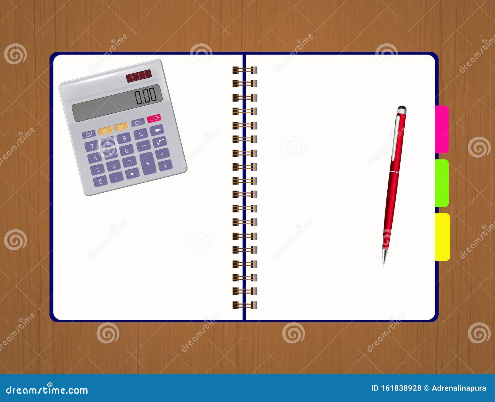 Notebook with calculator stock illustration. Illustration of school ...
