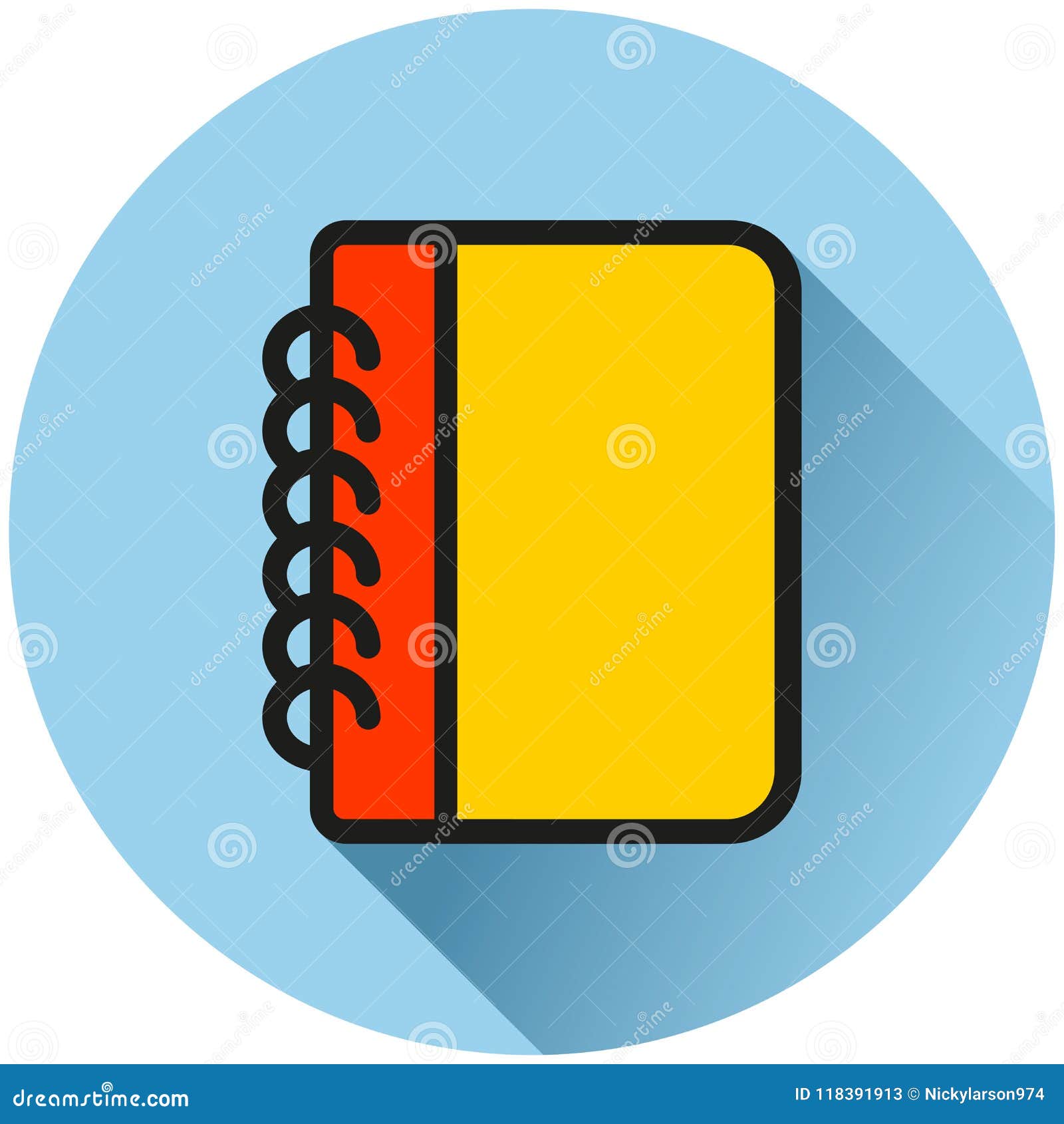 Notebook Circle Blue Icon Concept Stock Vector - Illustration of shadow ...