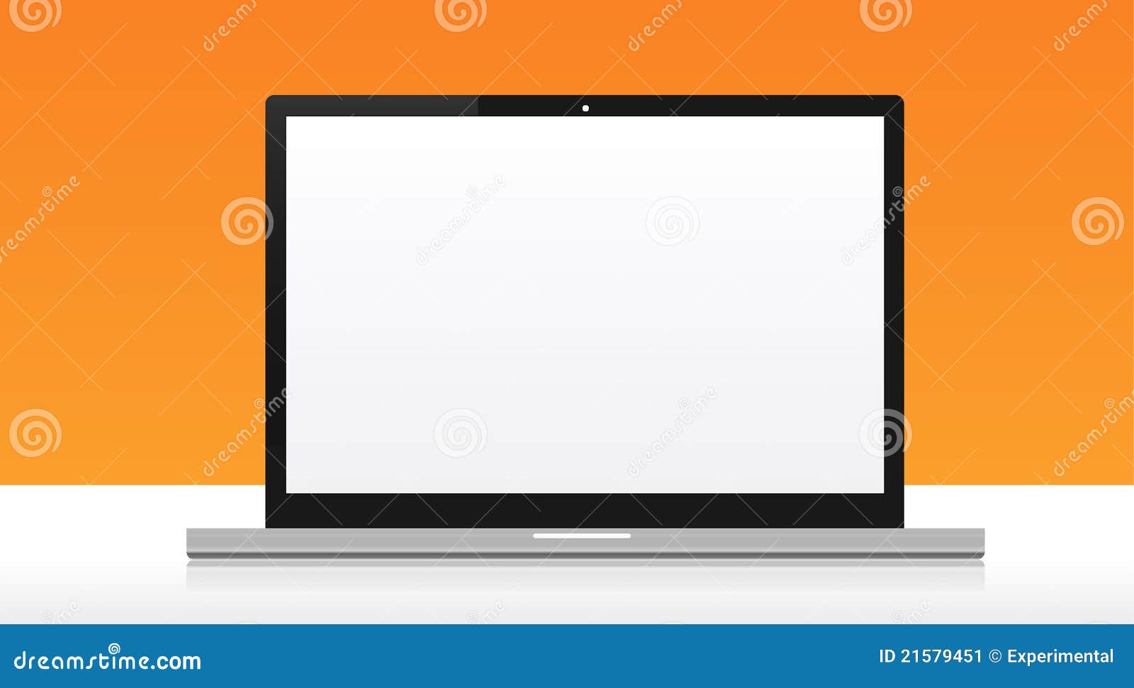 Illustration of Notebook Computer Over Desk Stock Illustration ...