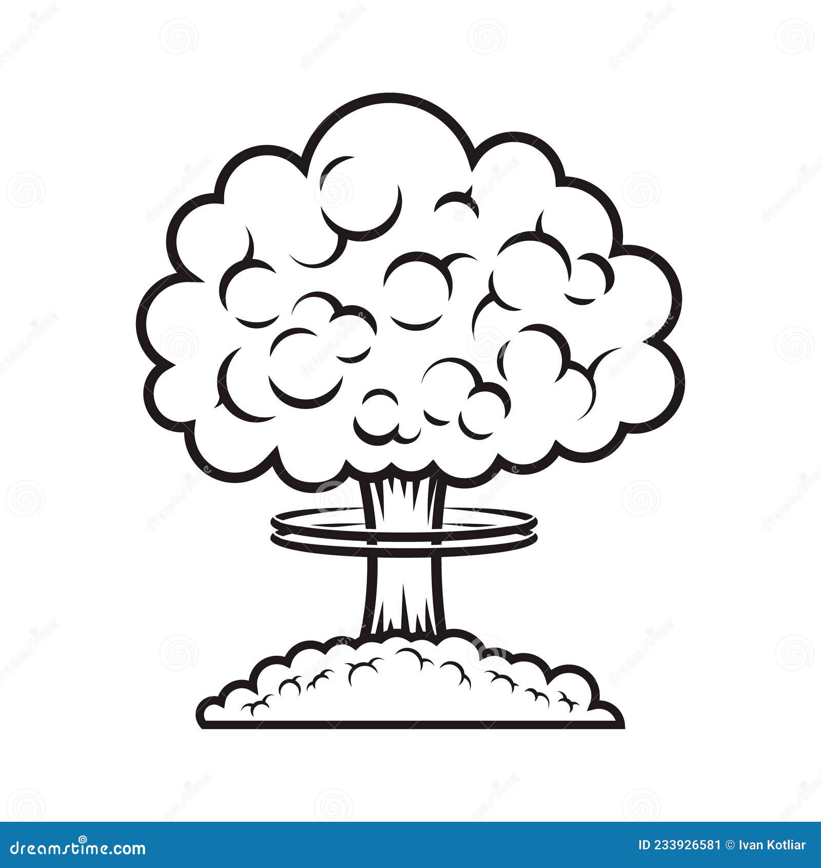 Illustration of Nuclear Burst in Comic Style. Design Element for Poster ...