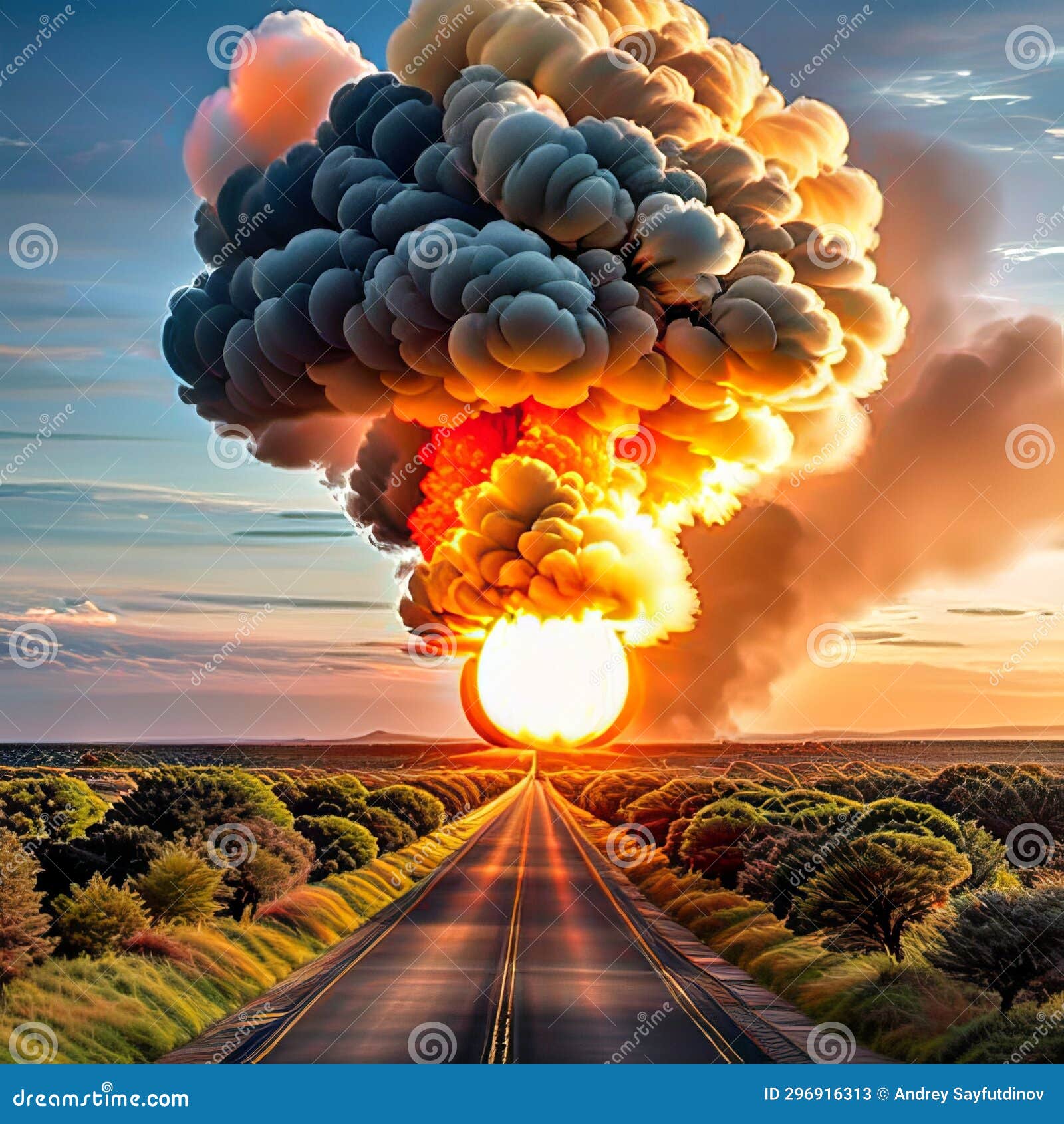 Illustration of a Nuclear Explosion. Stock Image - Image of power ...