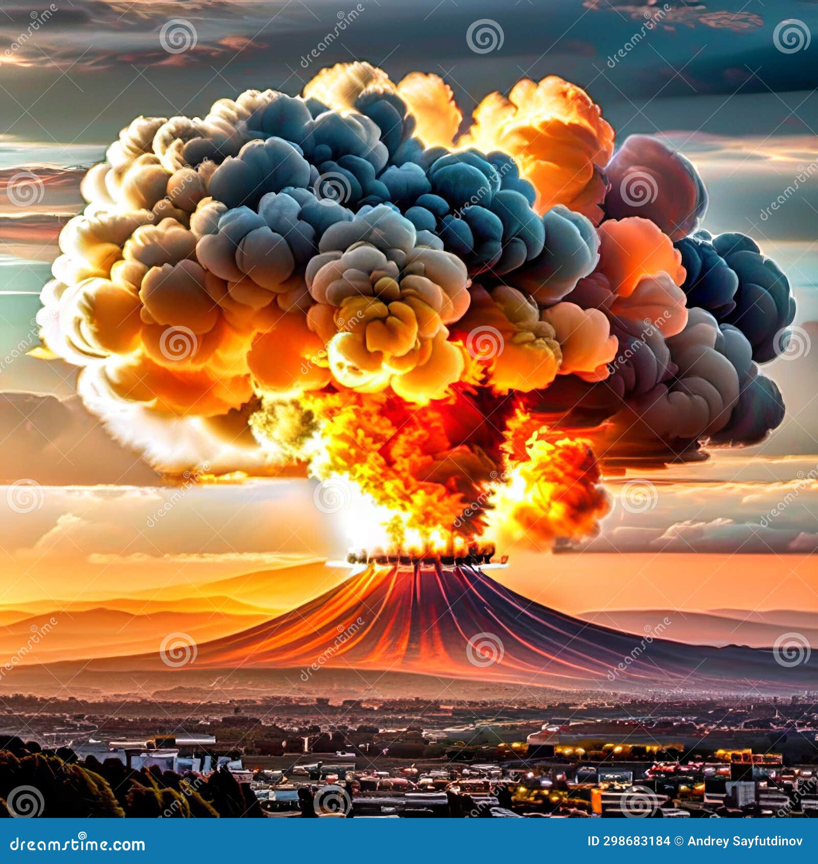 Illustration of a Nuclear Explosion. Stock Illustration - Illustration ...