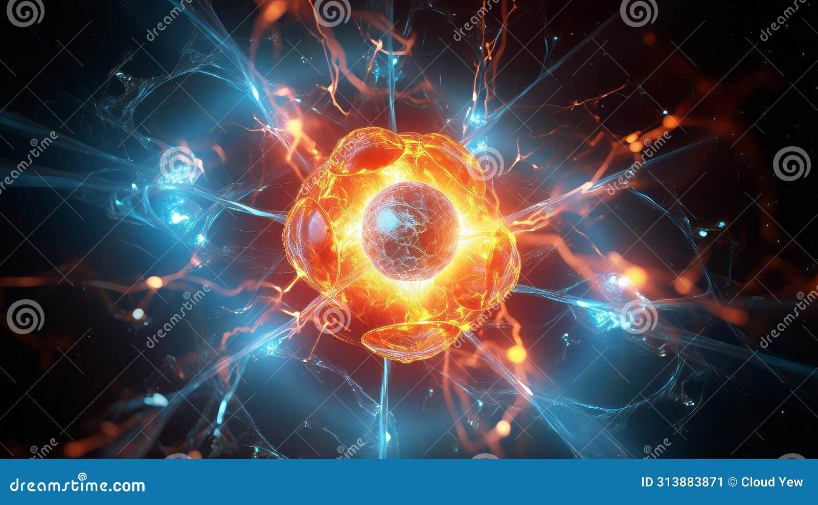 Illustration of Nuclear Fusion Reaction Stock Illustration ...
