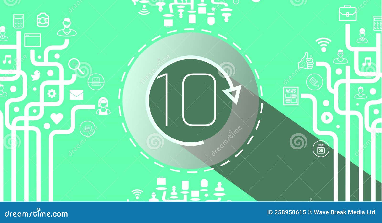 Illustration of 10 Number in Circle with Loading Arrow and Application ...
