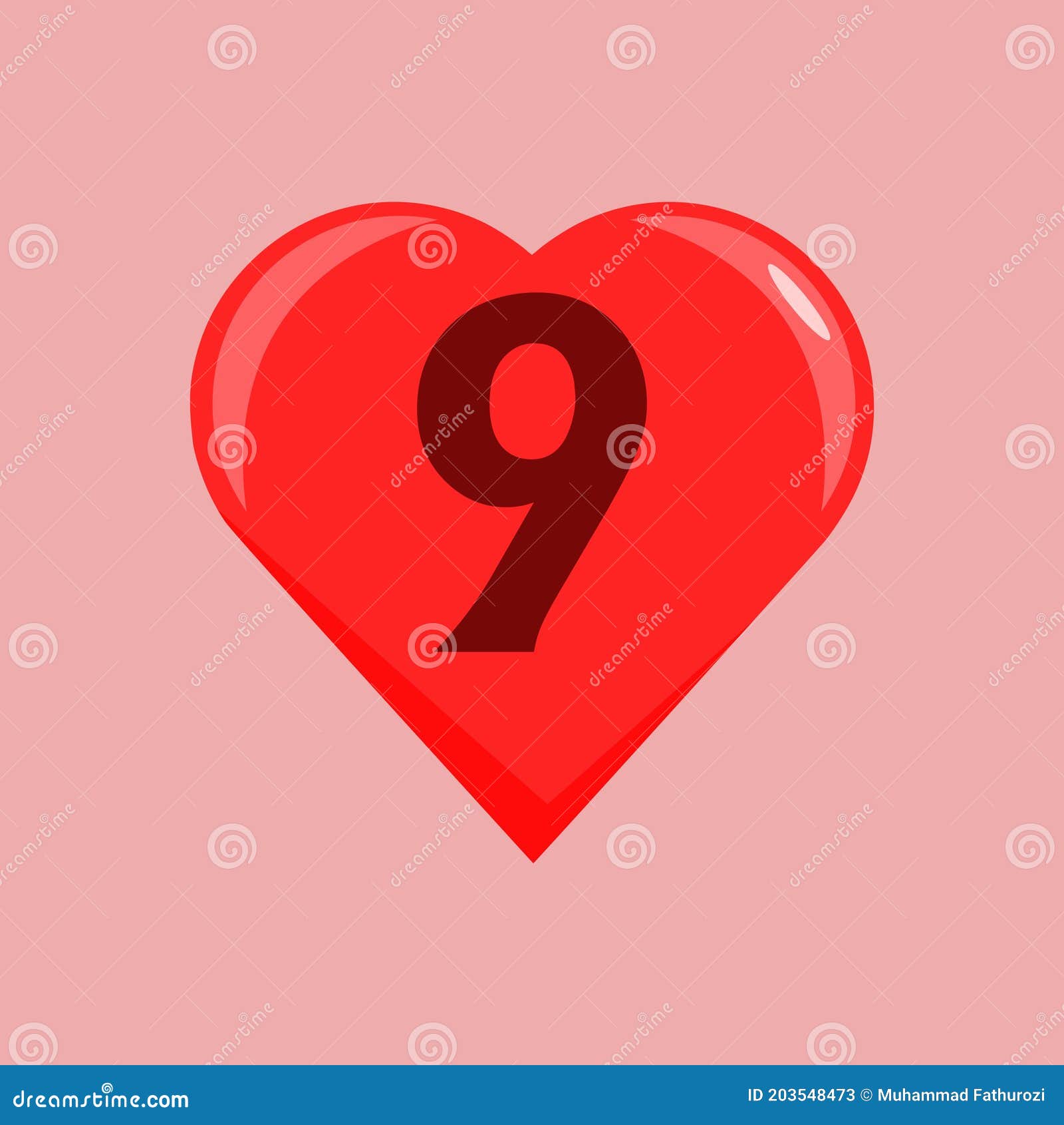 Illustration Number 9 Inside the Love Logo. Very Pretty and Pretty ...