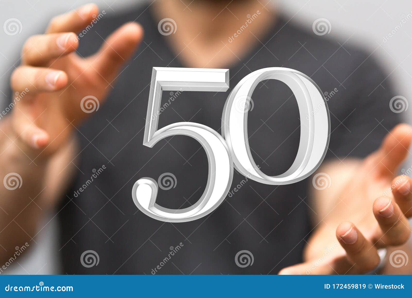 Illustration of the Number 50 Over Someone S Hands Stock Image - Image ...