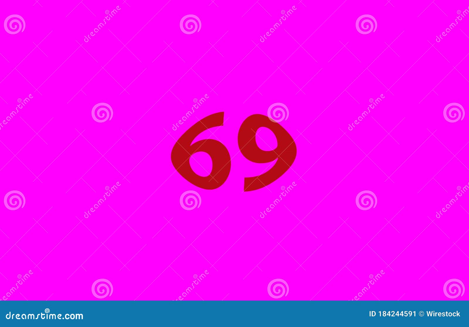 Illustration Of The Number 69 In Red Color Isolated On A Purple ...