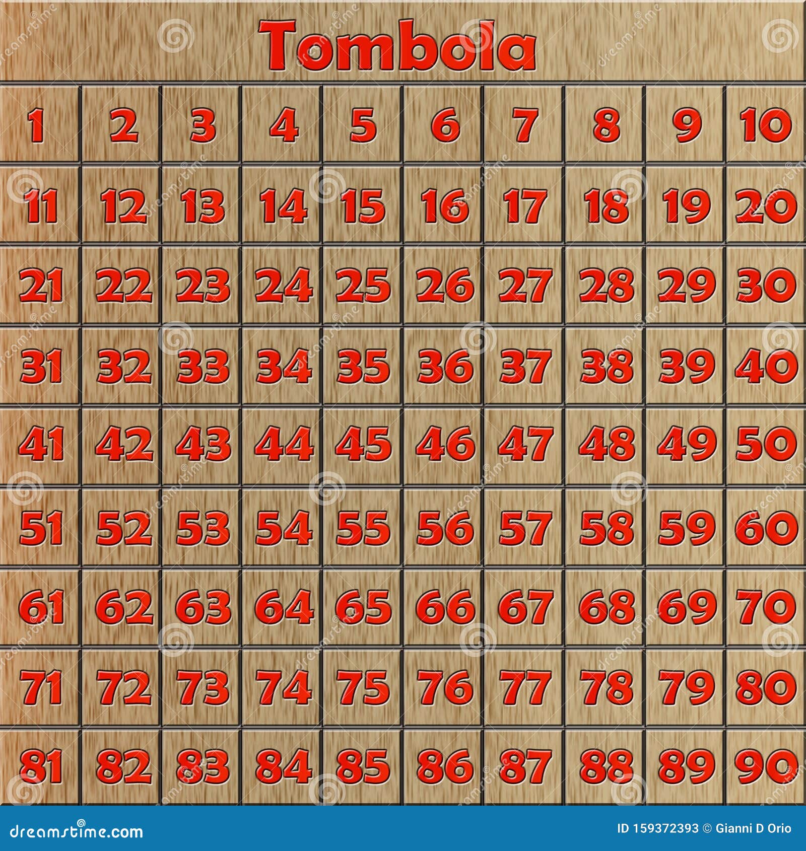 Illustration of Numbered Bingo Board Stock Image - Image of cabala ...