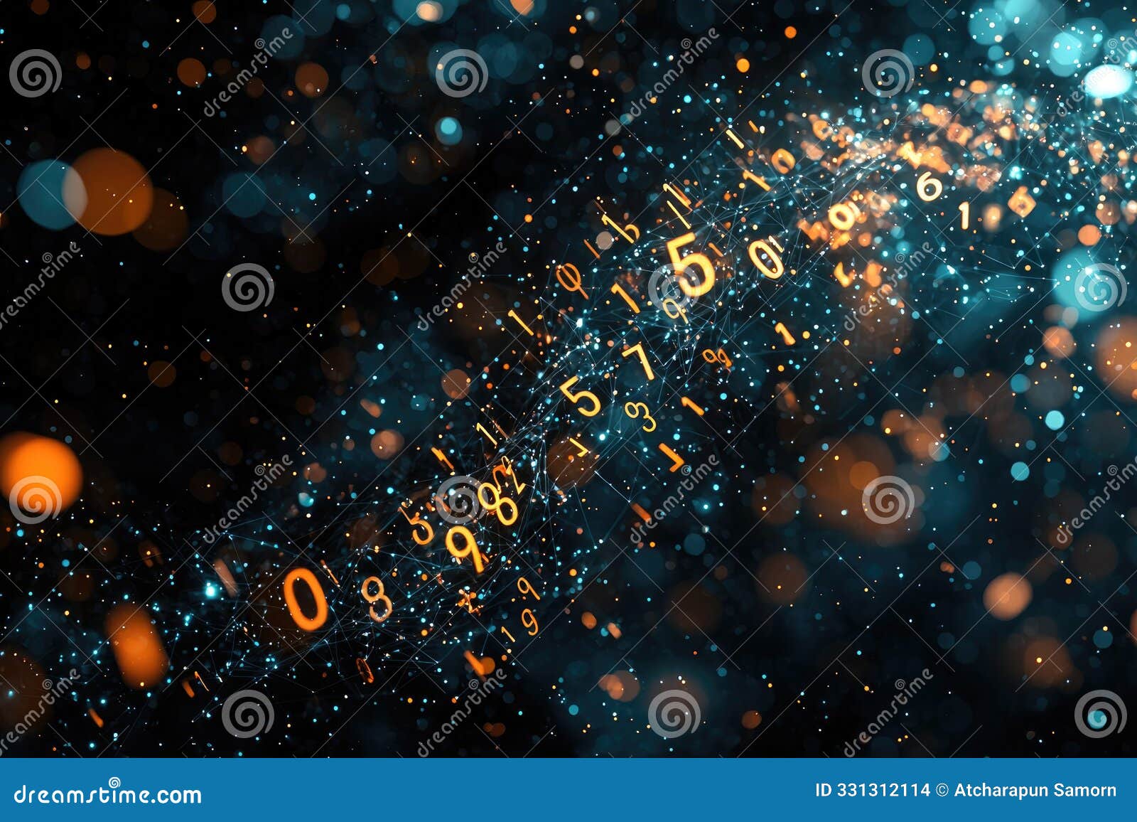 An Illustration of Numbers Intertwined with Geometric Shapes, Gradually ...