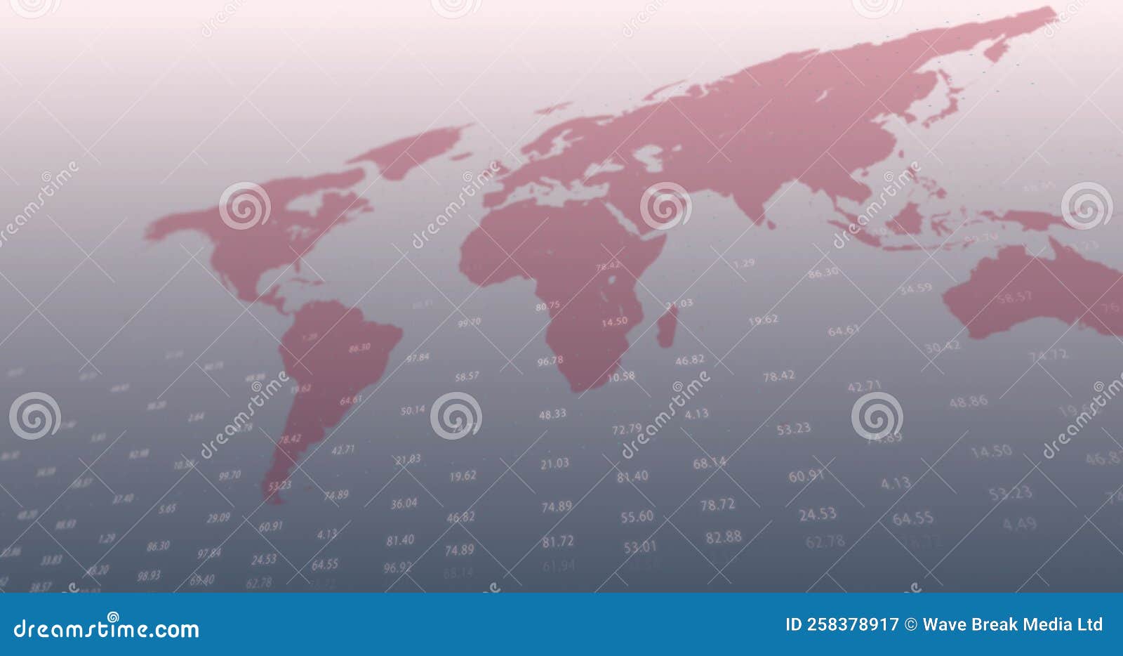 Illustration of Numbers Over Map Against Abstract Background, Copy ...