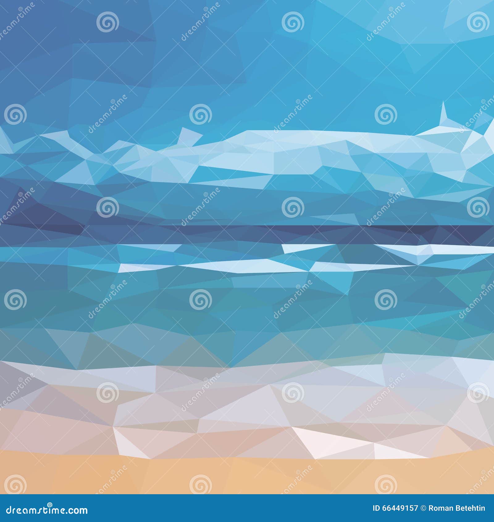Illustration with Ocean and Beach Stock Vector - Illustration of beach ...