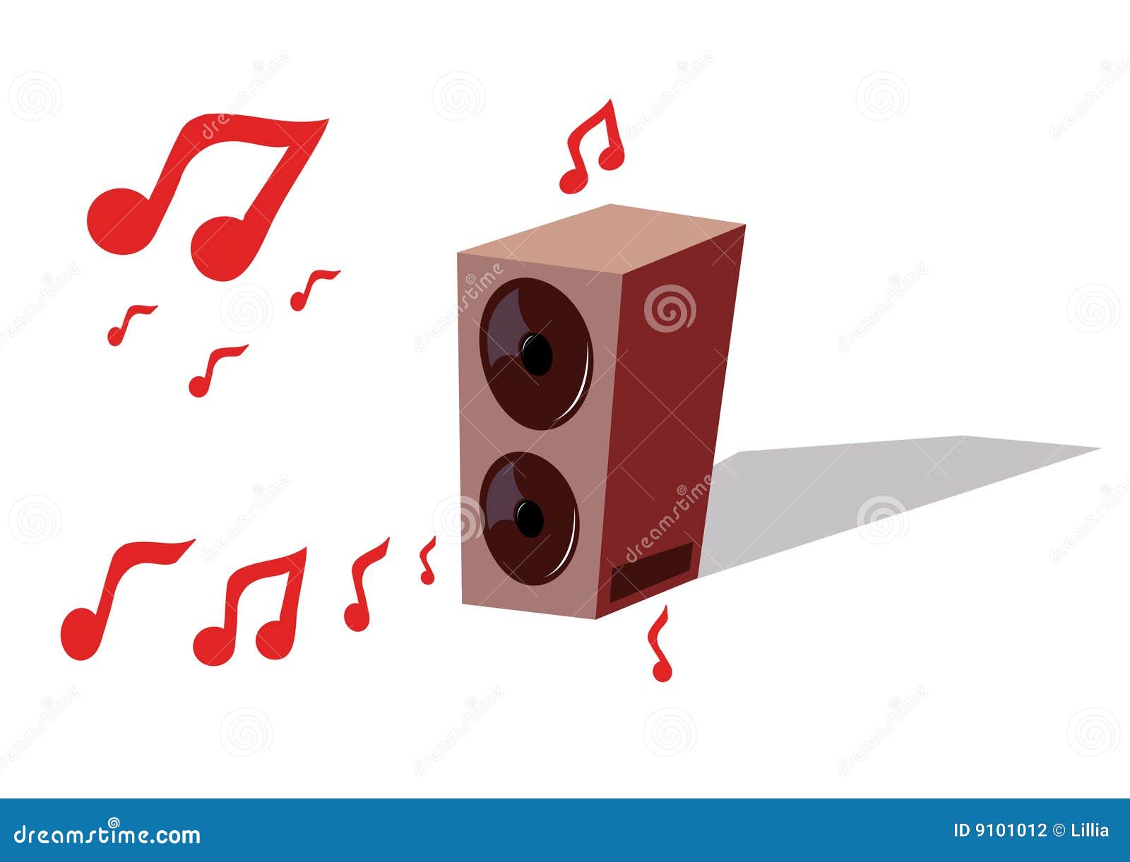 Acoustic System With Subwoofer And Two Speakers Playing Loud Music ...