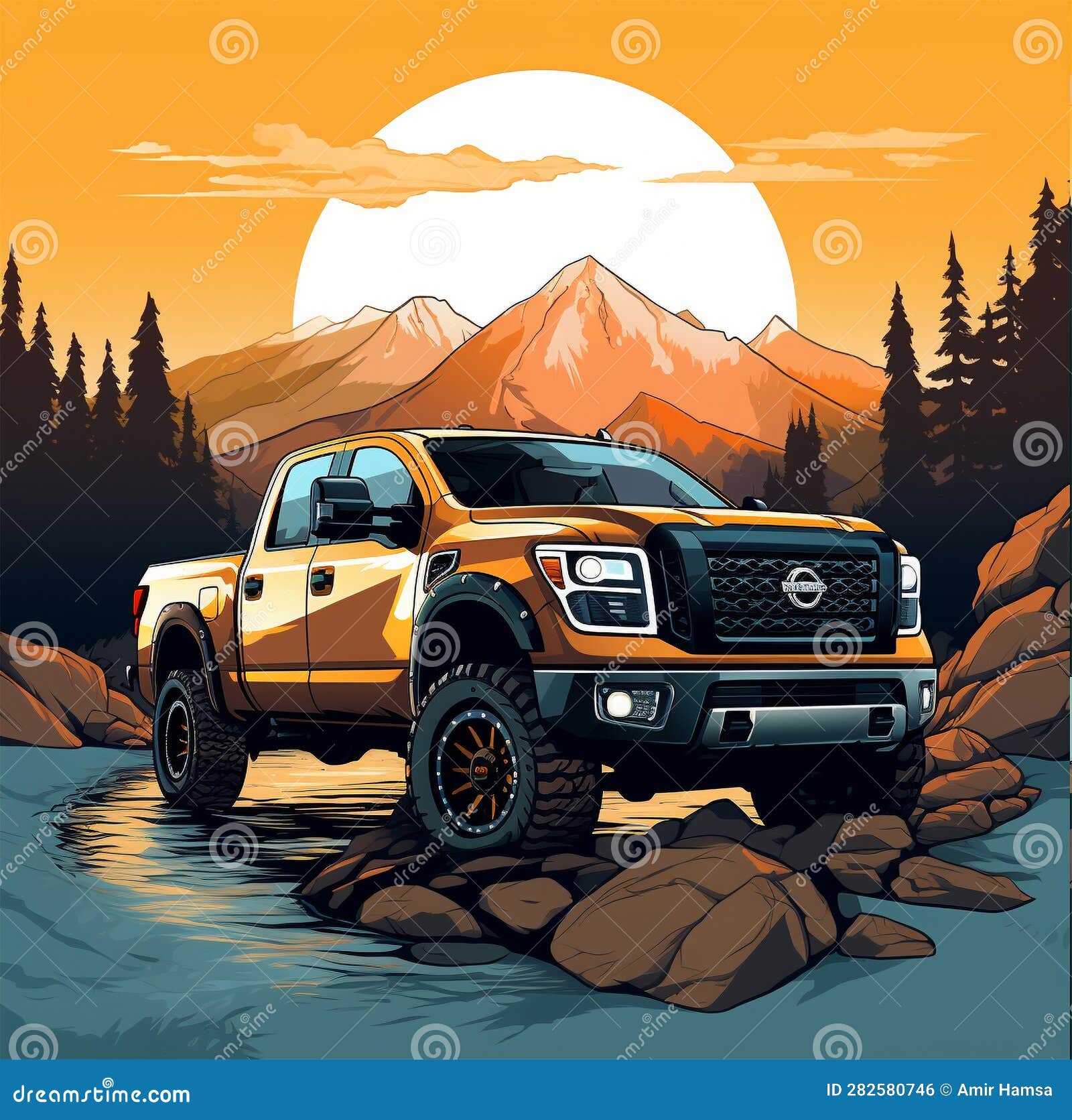 Illustration Off Road Car for Sticker Design, Vector Style Stock ...