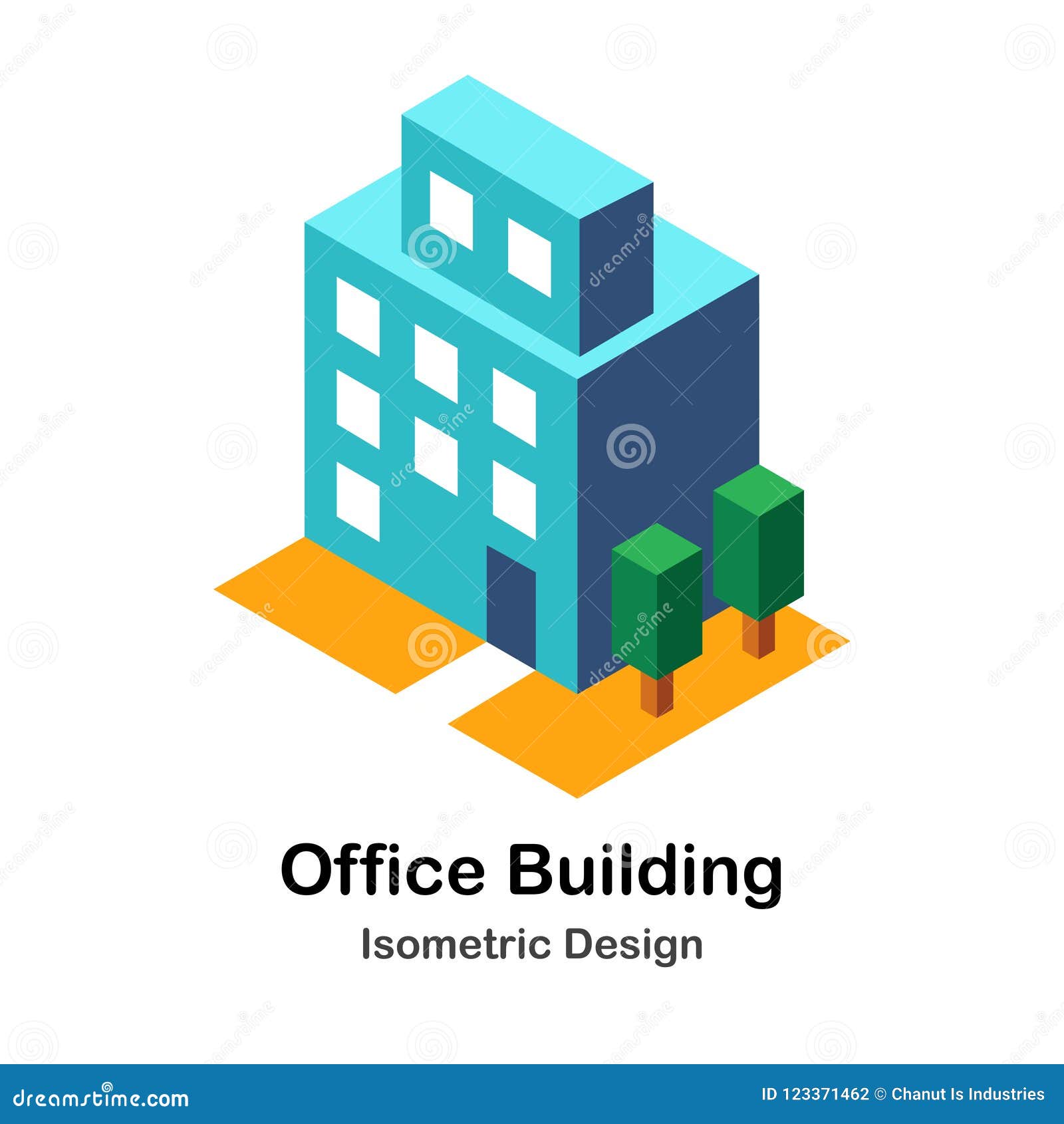 Office Building Isometric Illustration Stock Vector - Illustration of ...