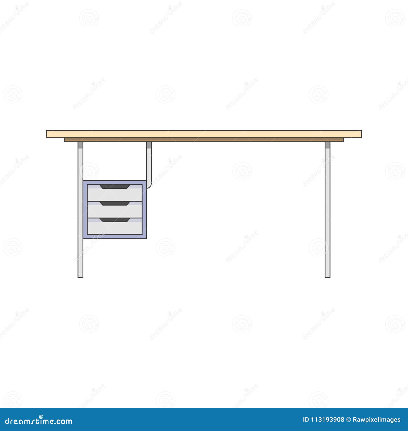 Illustration of an Office Table Stock Illustration - Illustration of ...