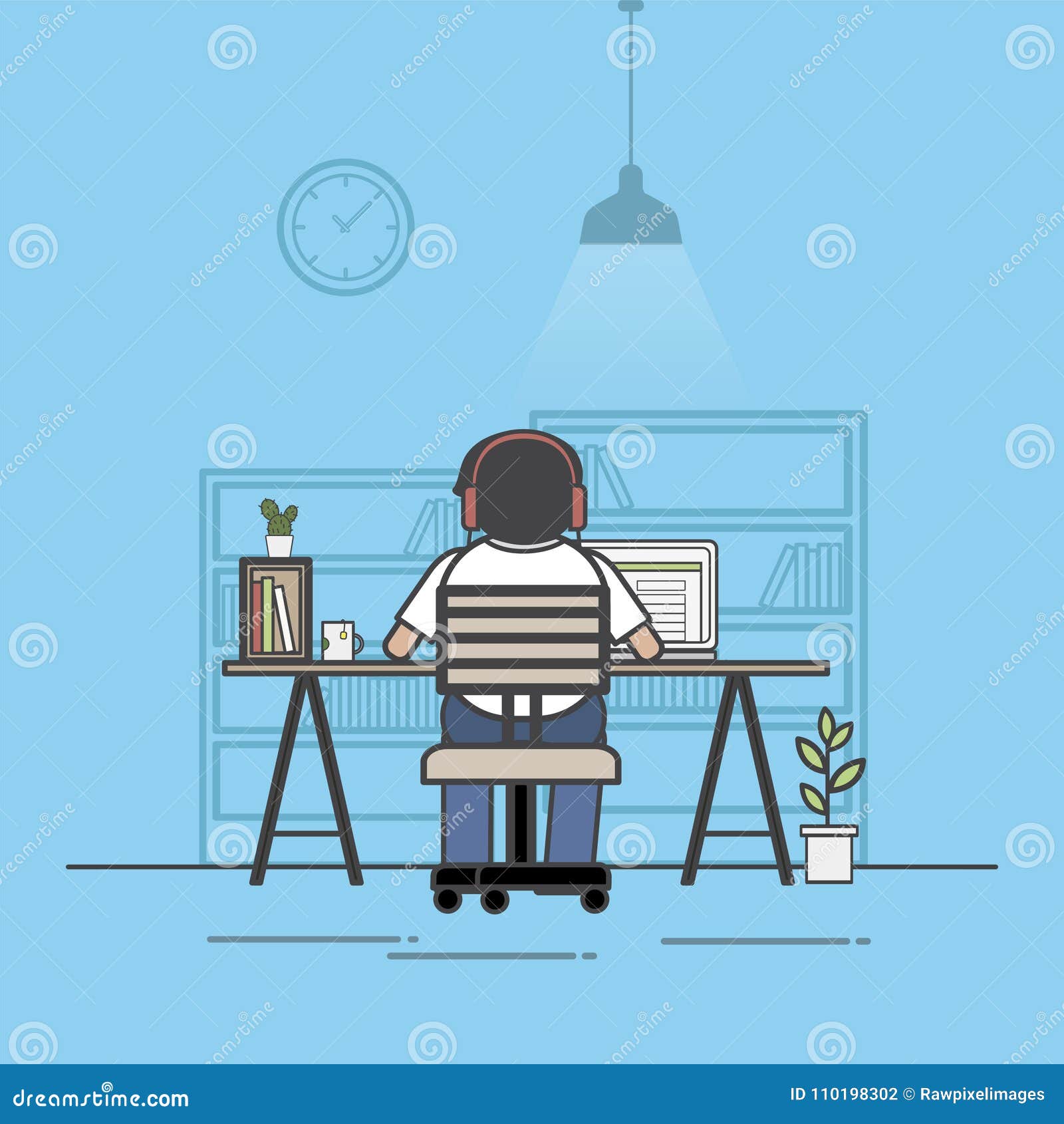 Illustration of Office Worker Avatar Stock Illustration - Illustration ...