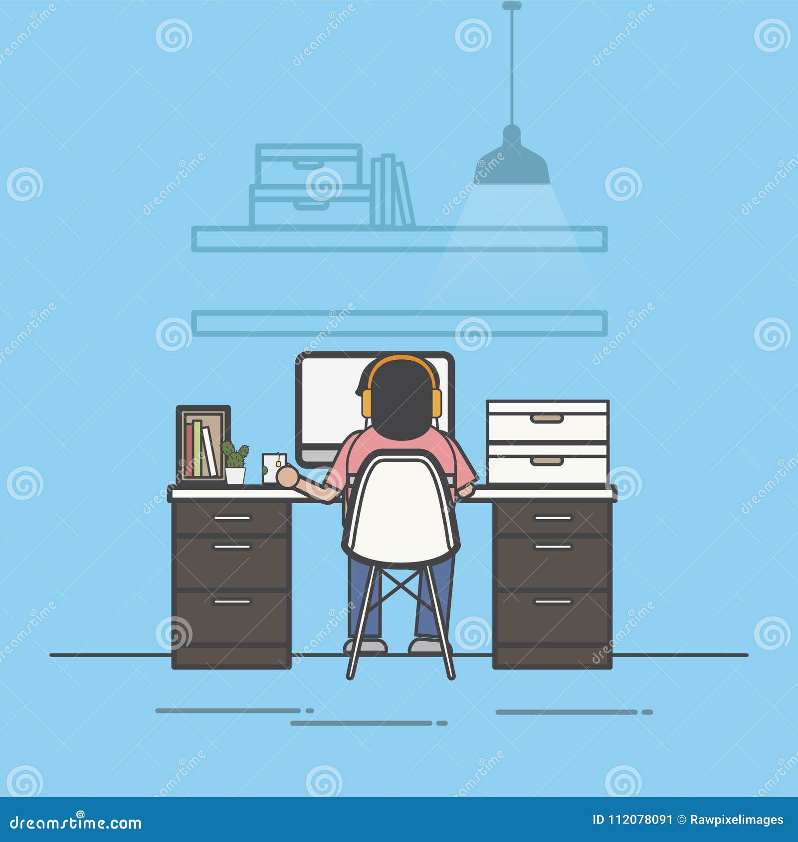 Illustration of Office Worker Avatar Stock Illustration - Illustration ...