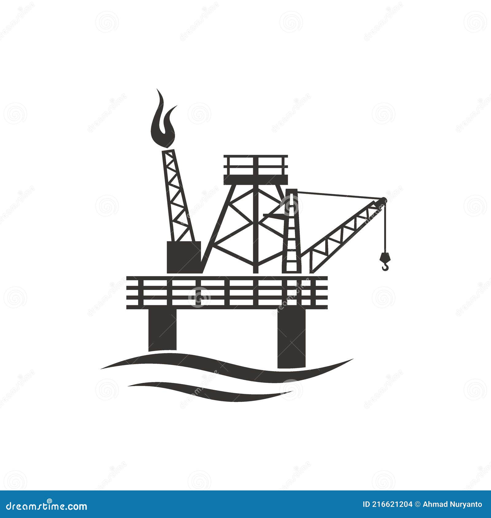 Offshore mining stock vector. Illustration of miming - 216621204