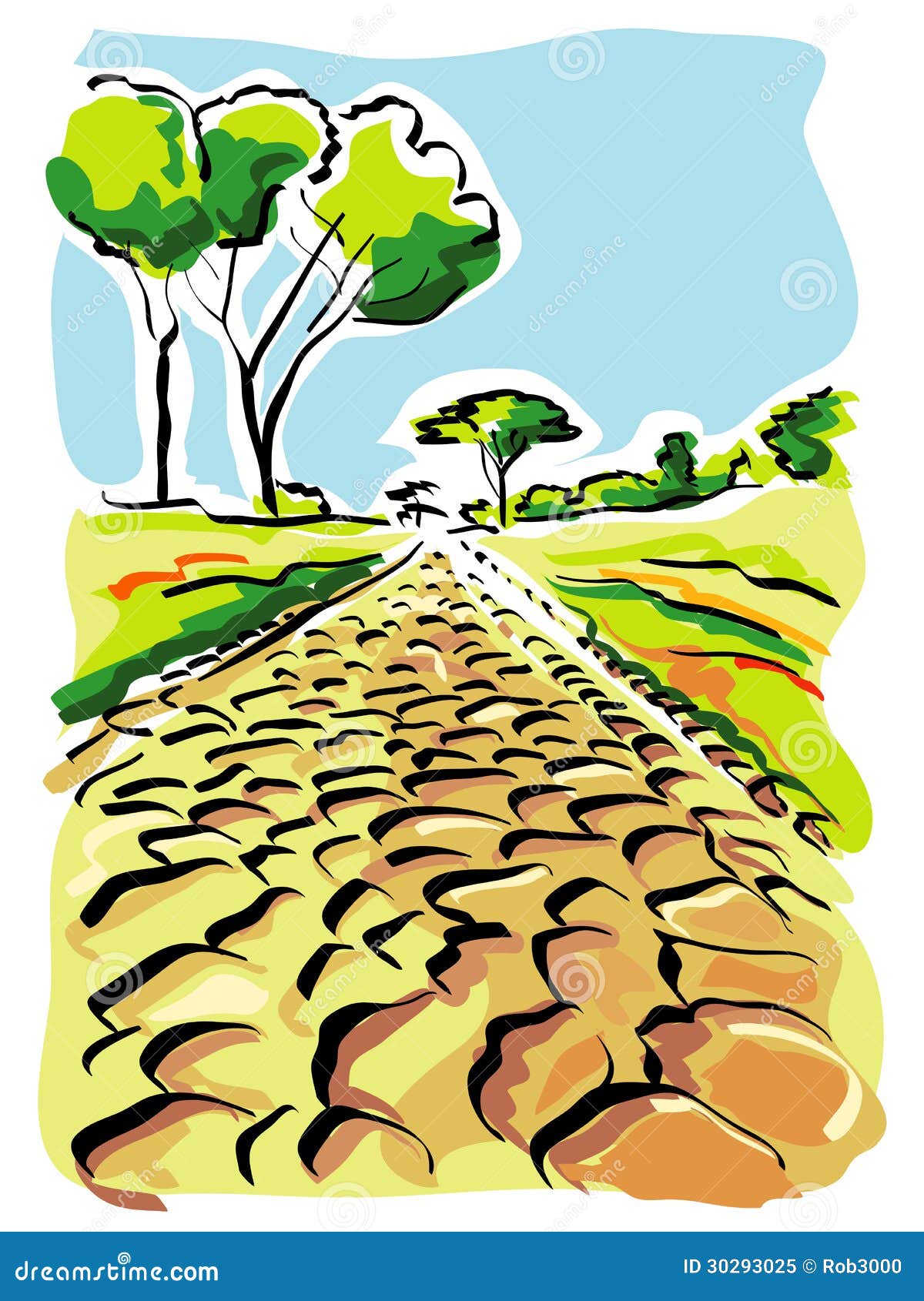Rome (Old Appian Way) Cartoon Vector | CartoonDealer.com #30293025